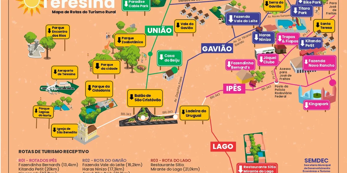 Prefeitura de Teresina divulga mapa da Rota Turística dos Sítios ...